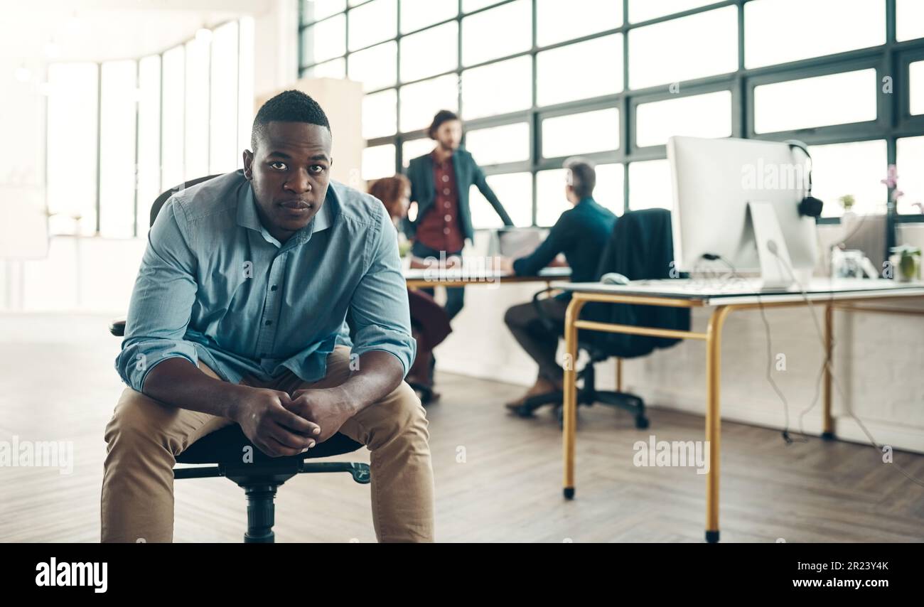 Portrait of black man, leadership and startup entrepreneur boss with ...