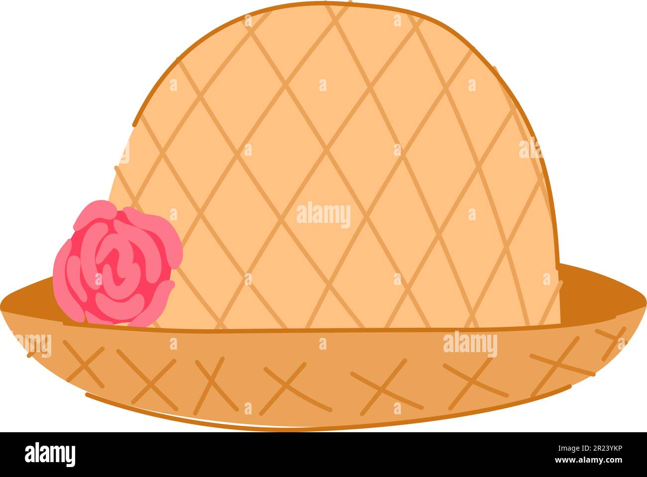 fashion straw hat cartoon vector illustration Stock Vector Image & Art ...