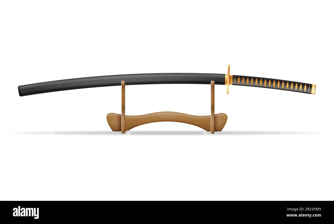 katana sword ninja weapon japanese warrior assassin vector illustration ...