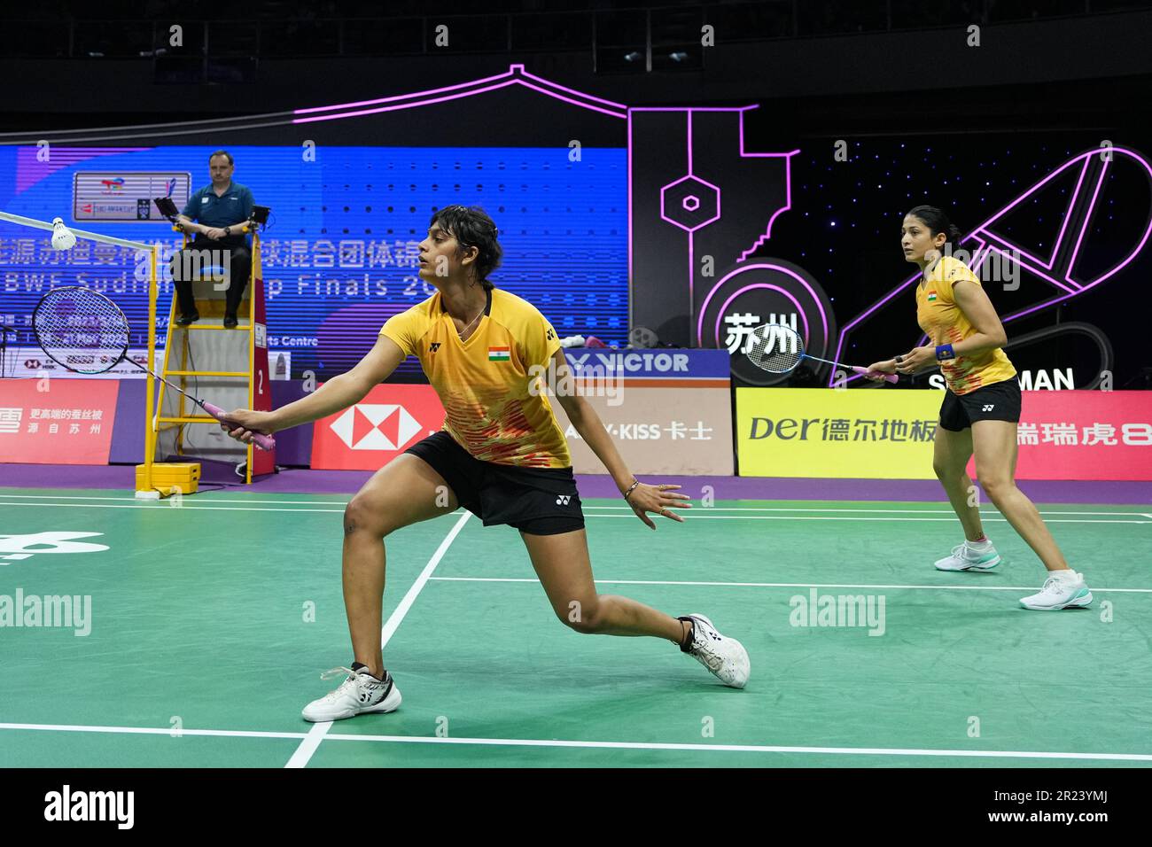 Suzhou, China's Jiangsu Province. 17th May, 2023. Tanisha Crasto (L ...