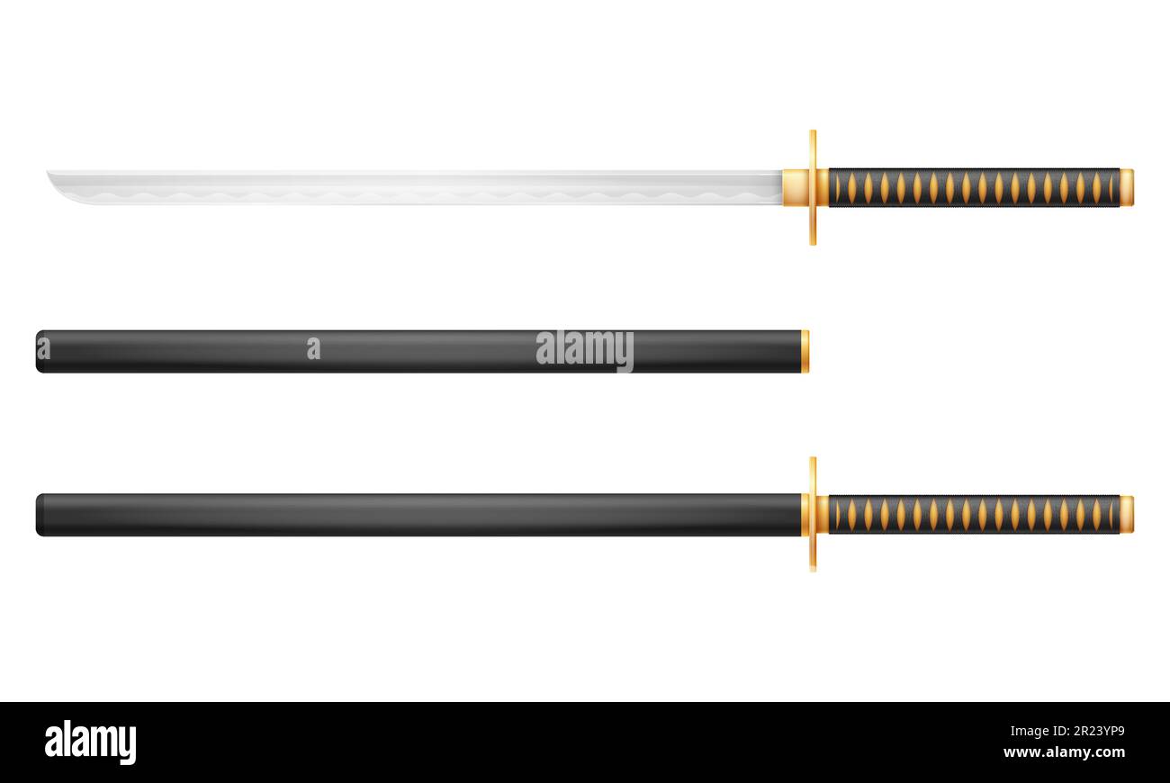 katana sword ninja weapon japanese warrior assassin vector illustration ...