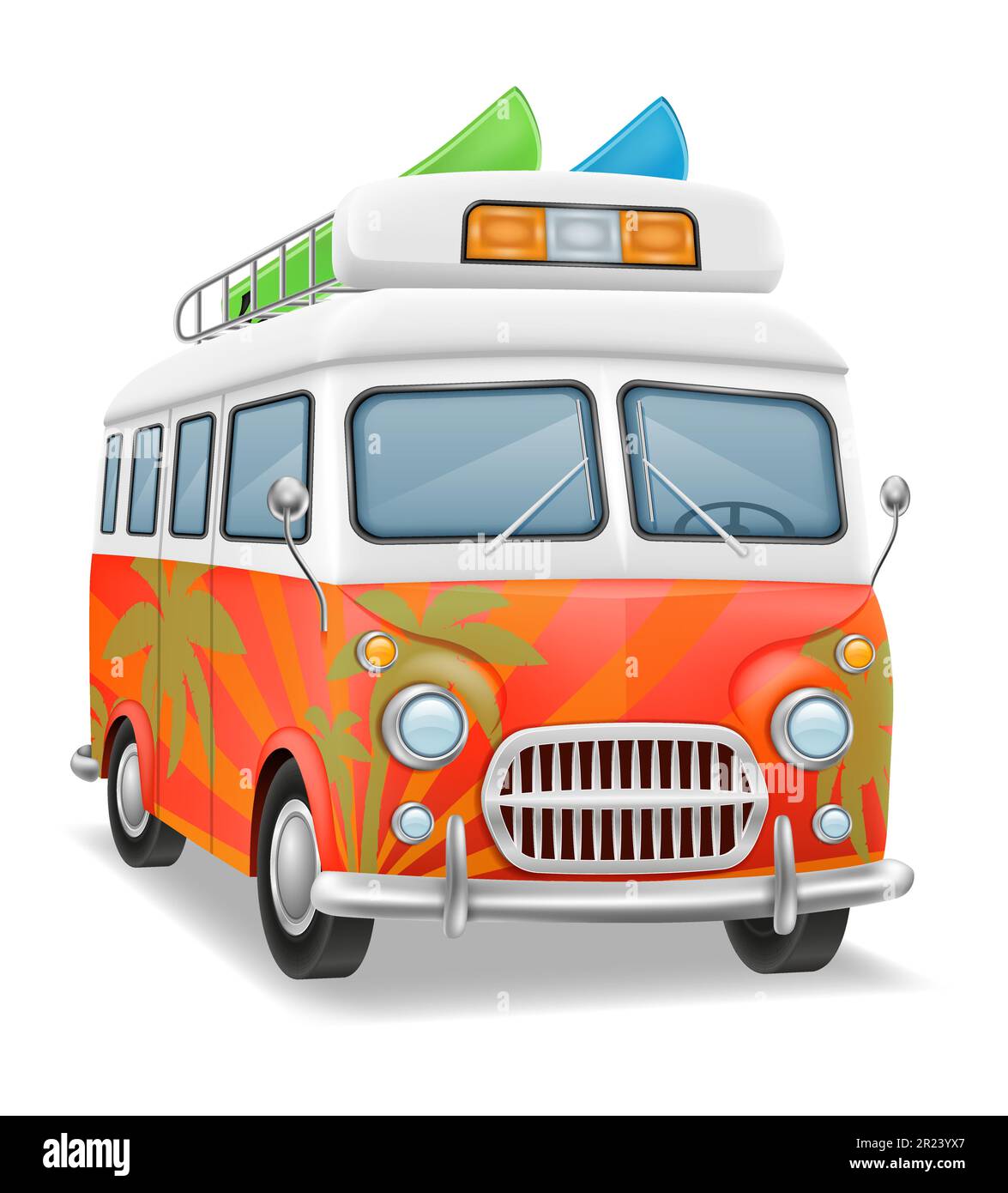 retro mini van bus for travel and leisure vector illustration isolated ...