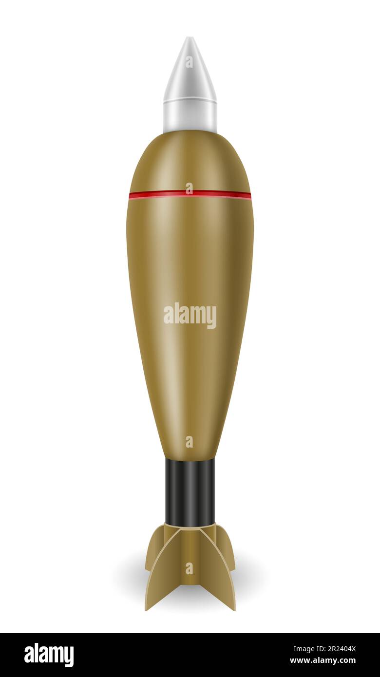 mortar military mine bomb vector illustration isolated on white ...