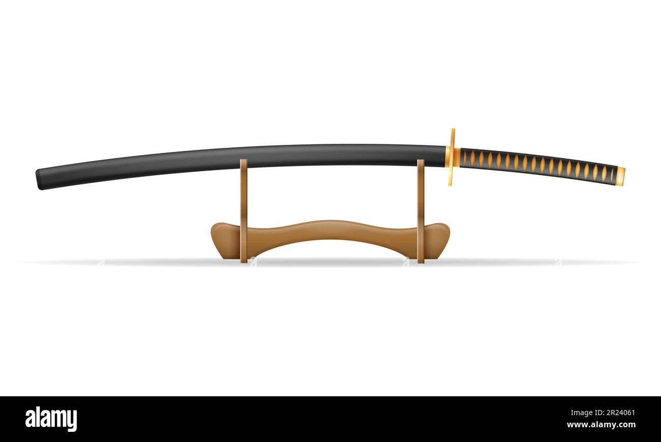 katana sword ninja weapon japanese warrior assassin vector illustration ...