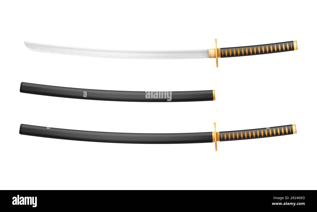 katana sword ninja weapon japanese warrior assassin vector illustration ...