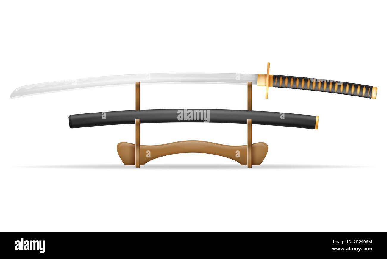 katana sword ninja weapon japanese warrior assassin vector illustration ...