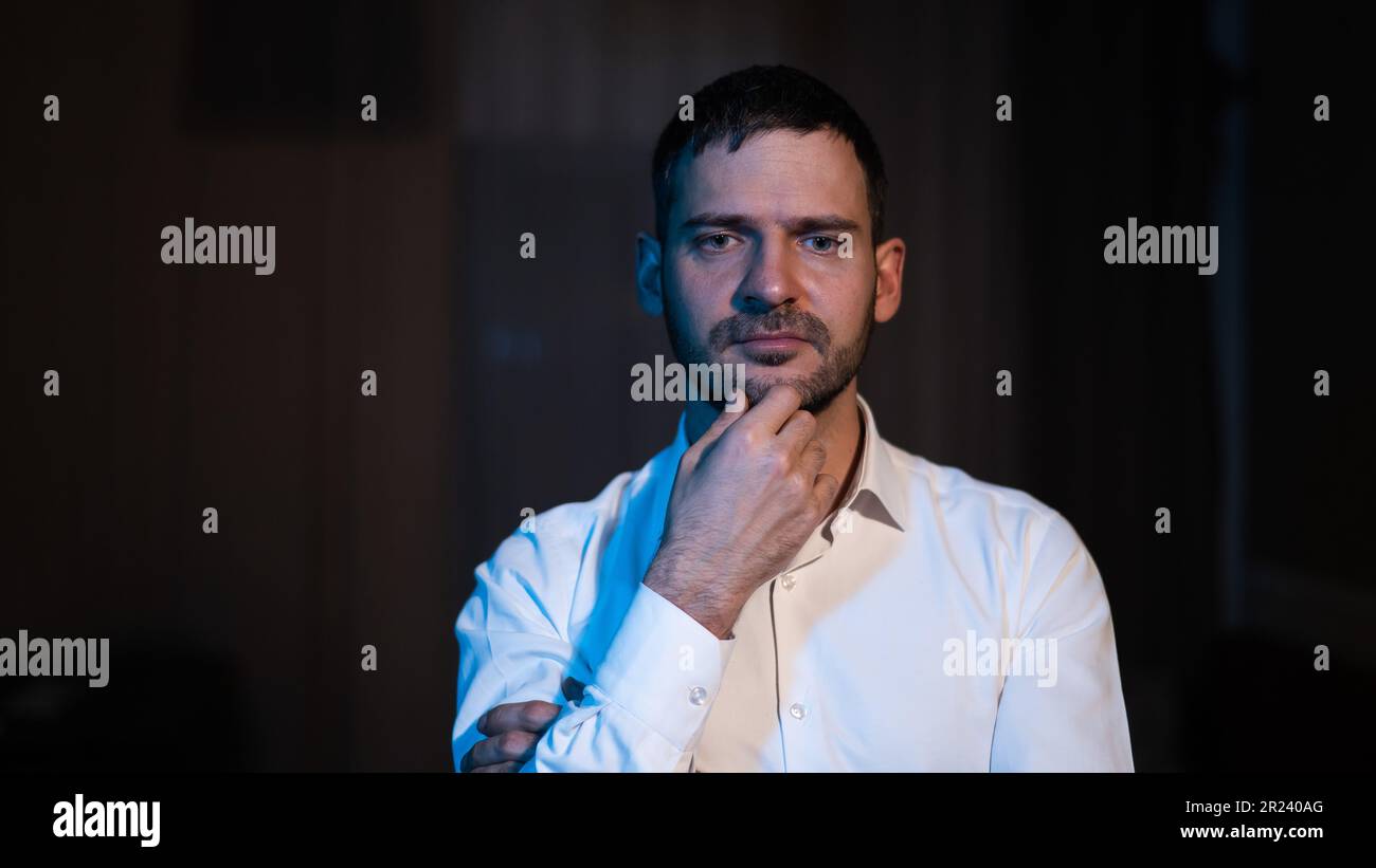 Bearded man stands in hi-res stock photography and images - Alamy