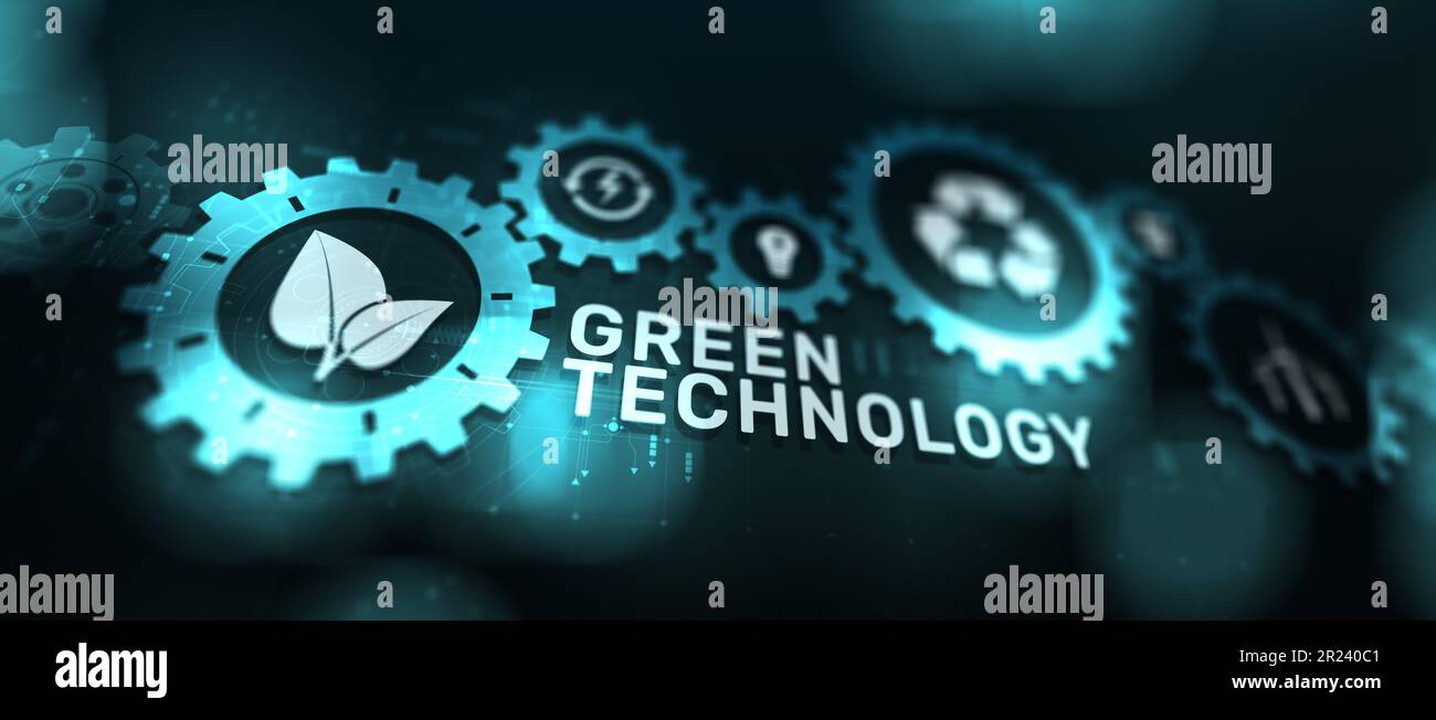 Green Technology Recycling Ecology Earth Saving concept on virtual ...