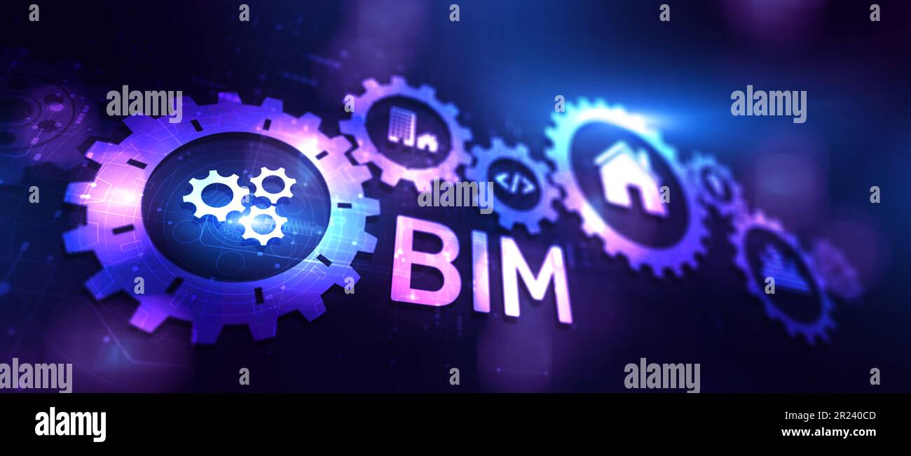 BIM Building Information Modeling Technology concept on virtual screen ...