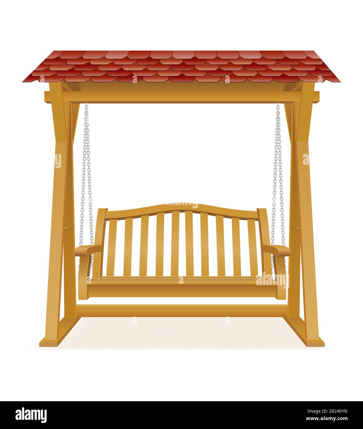 garden wooden swing vector illustration isolated on white background ...