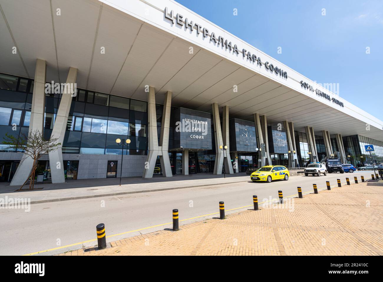 Sofia, Bulgaria. May 2023. External view of the Sofia Central railway ...