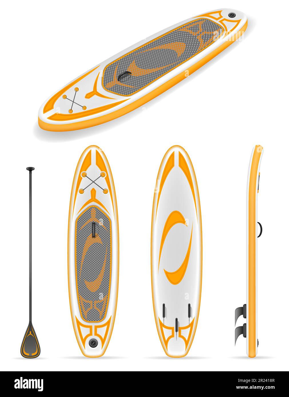 inflatable sup board for outdoor activities and water sports vector illustration isolated on ...