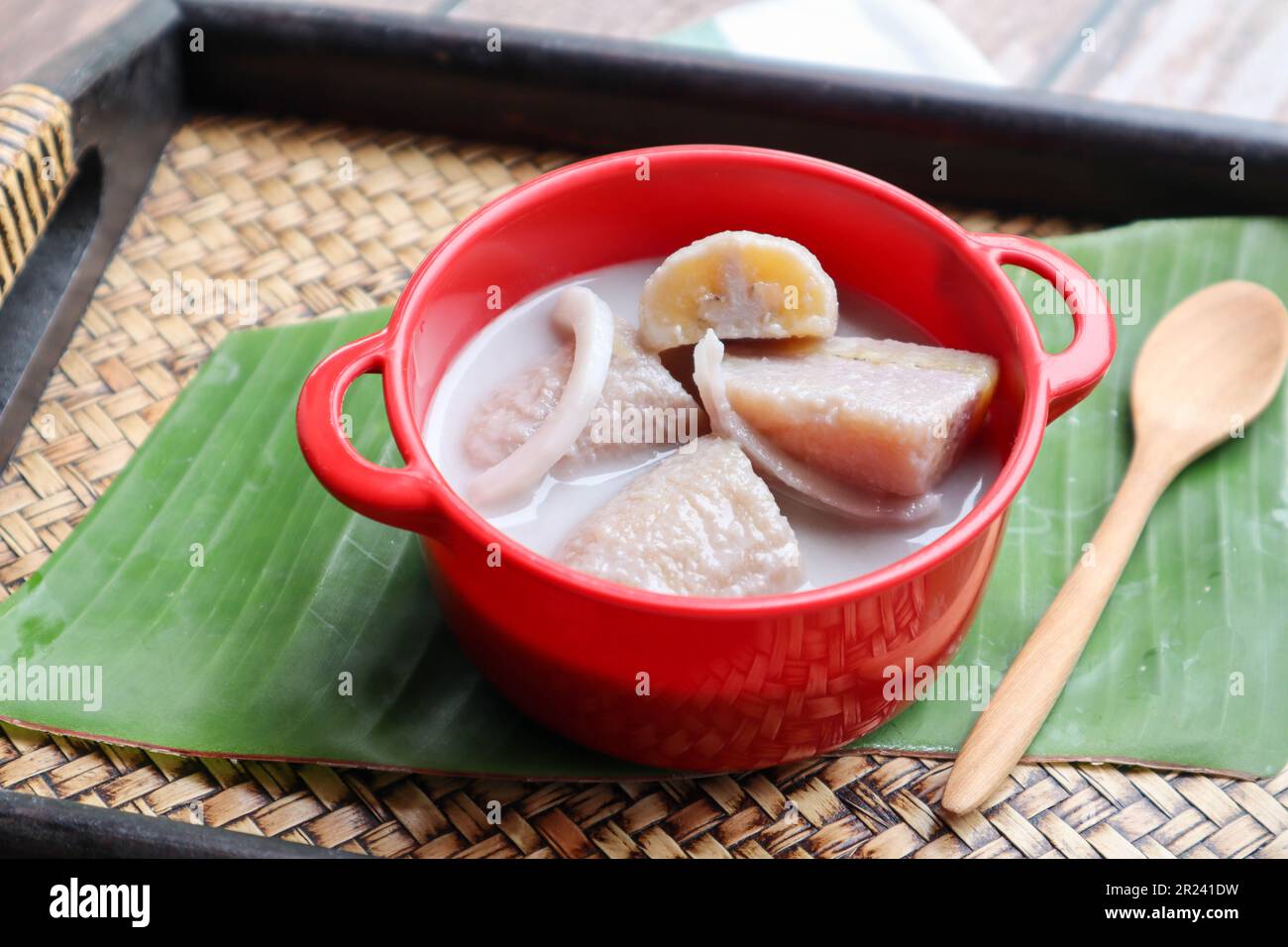 Banana in sweet coconut milk - Thai famous and healthy dessert called ...