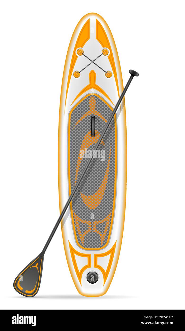 inflatable sup board for outdoor activities and water sports vector illustration isolated on ...