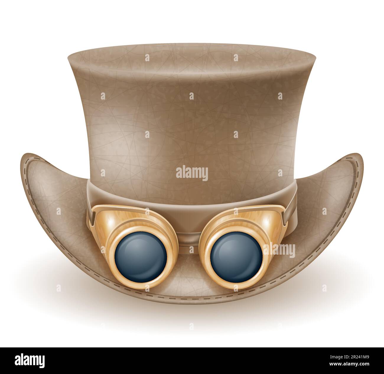 retro steampunk style hat vector illustration isolated on white ...