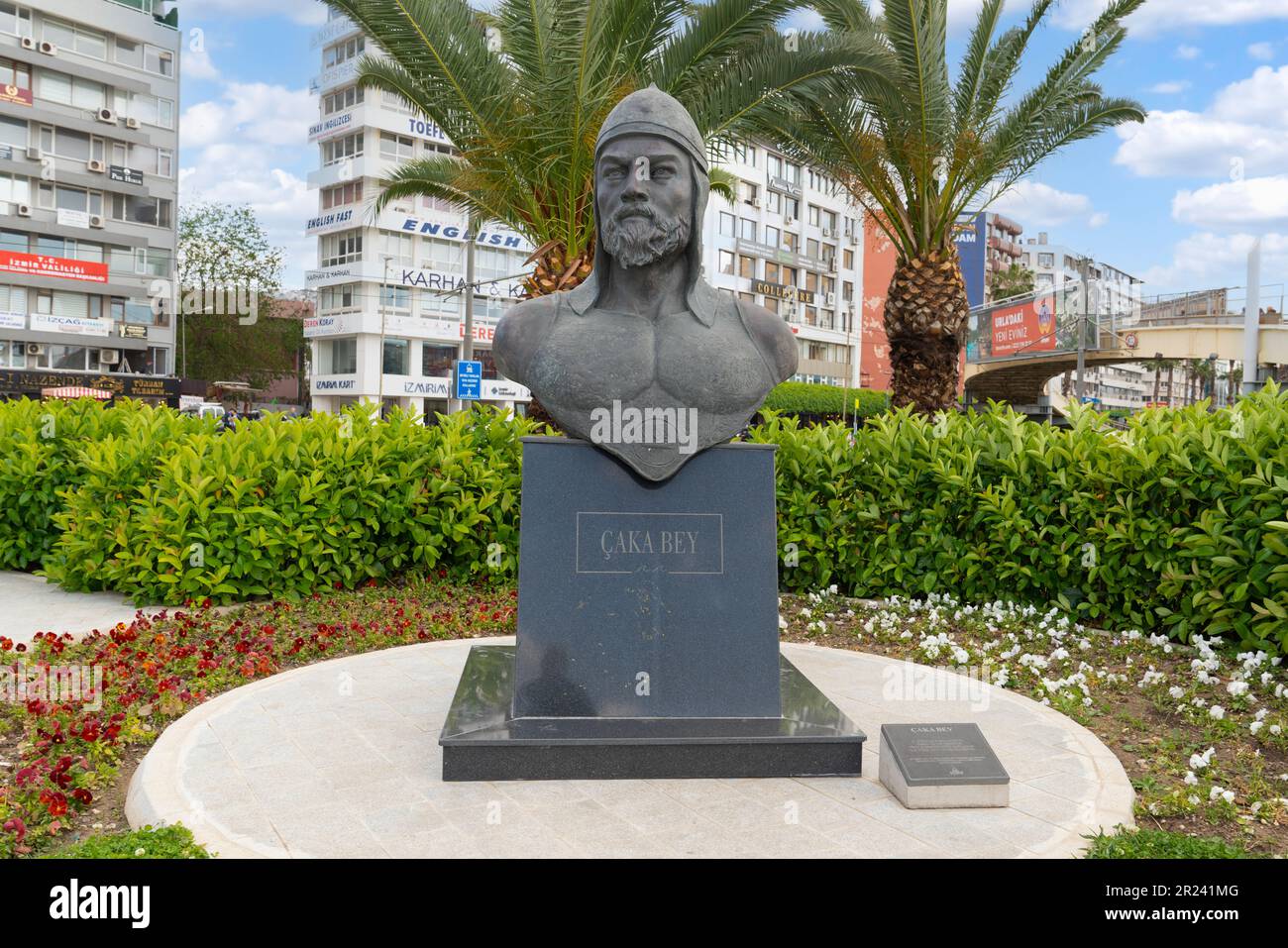 Izmir, Turkey -April 28 2023: Chaka Bey Statu. Chaka Bey (Turkish: Çaka ...