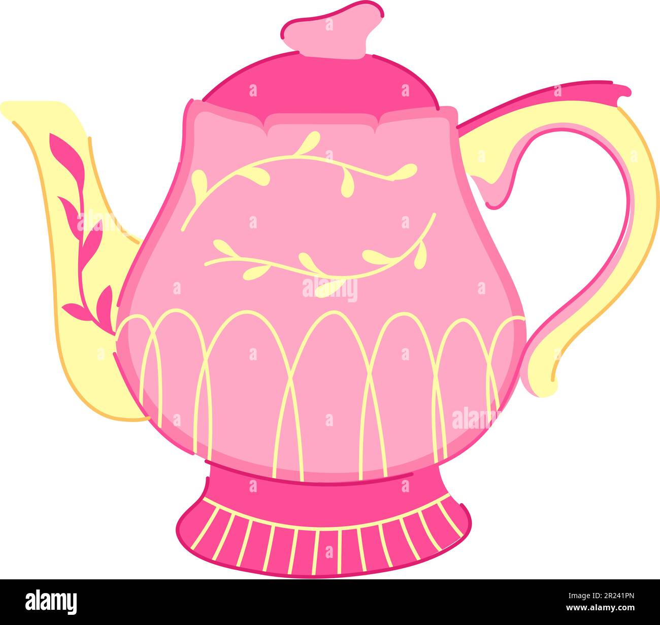 drink teapot ceramic cartoon vector illustration Stock Vector Image ...