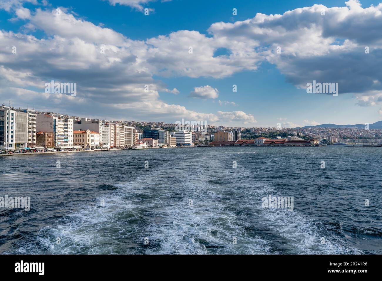 Izmir, Turkey - April 28 2023: View on Izmir downtown from Izmir's bay ...