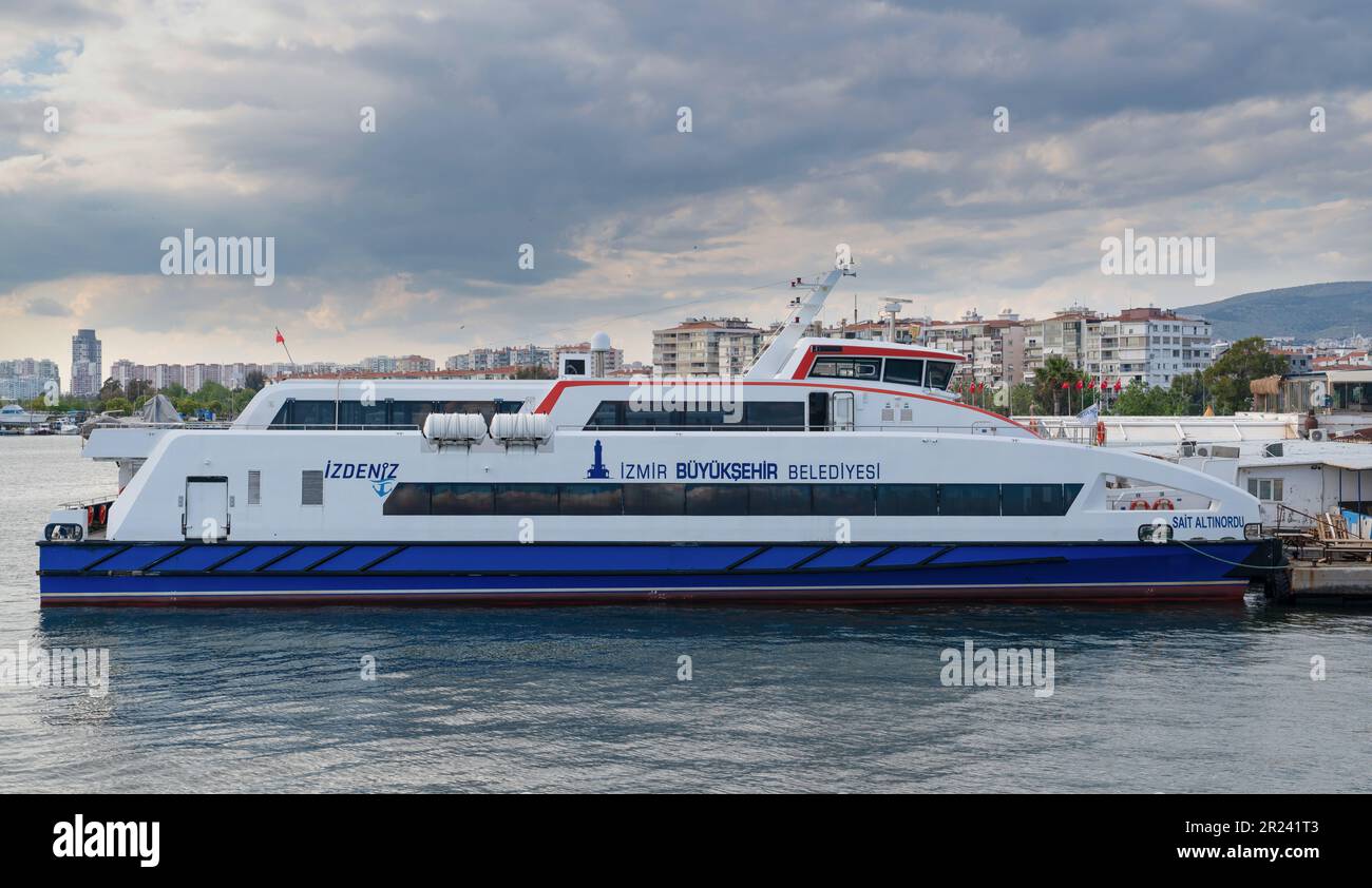 Izmir, Turkey - April 28 2023: High-speed passenger ferry parked in ...