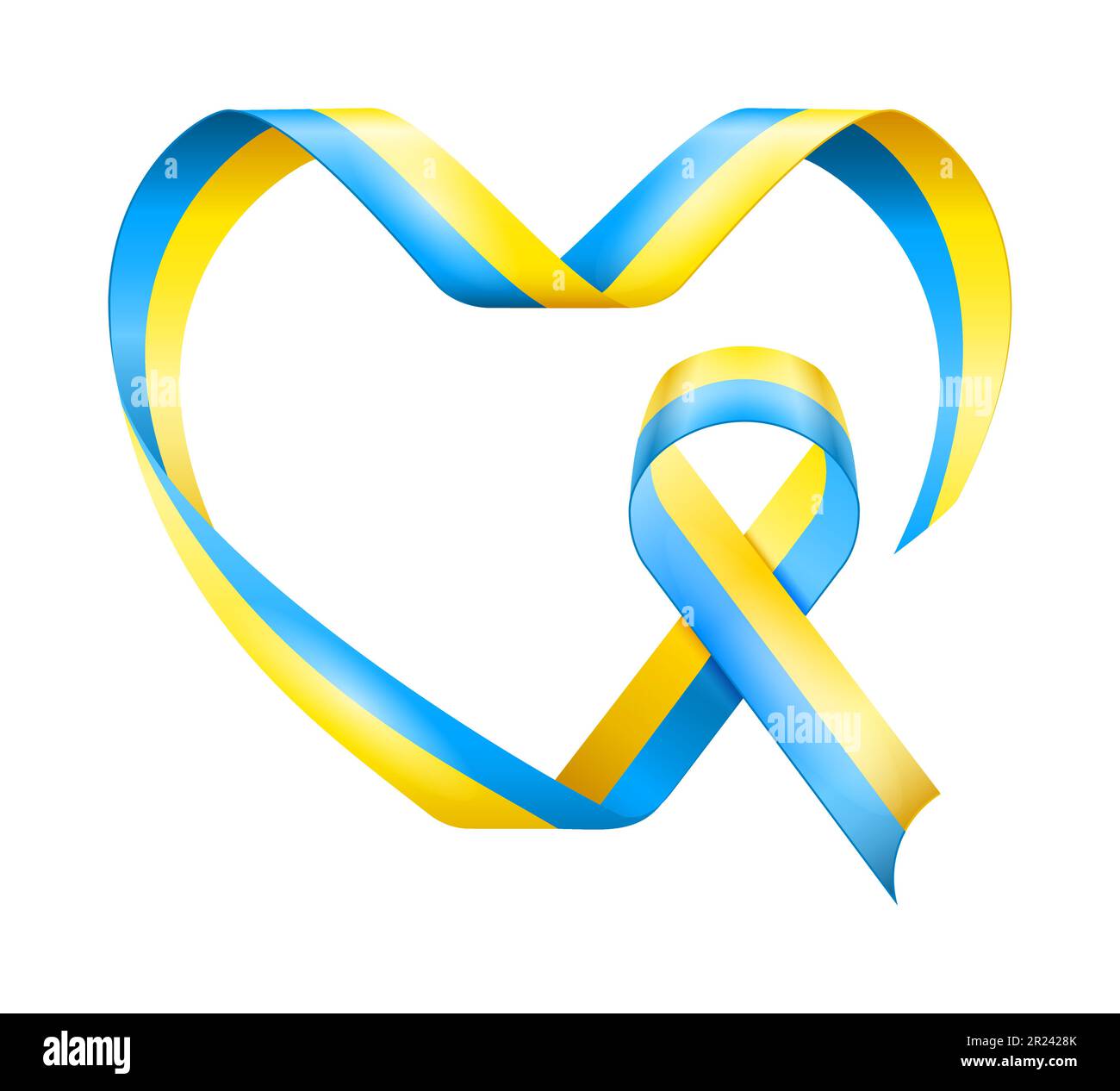 ukrainian ribbon in yellow blue colors according to the color of the ...