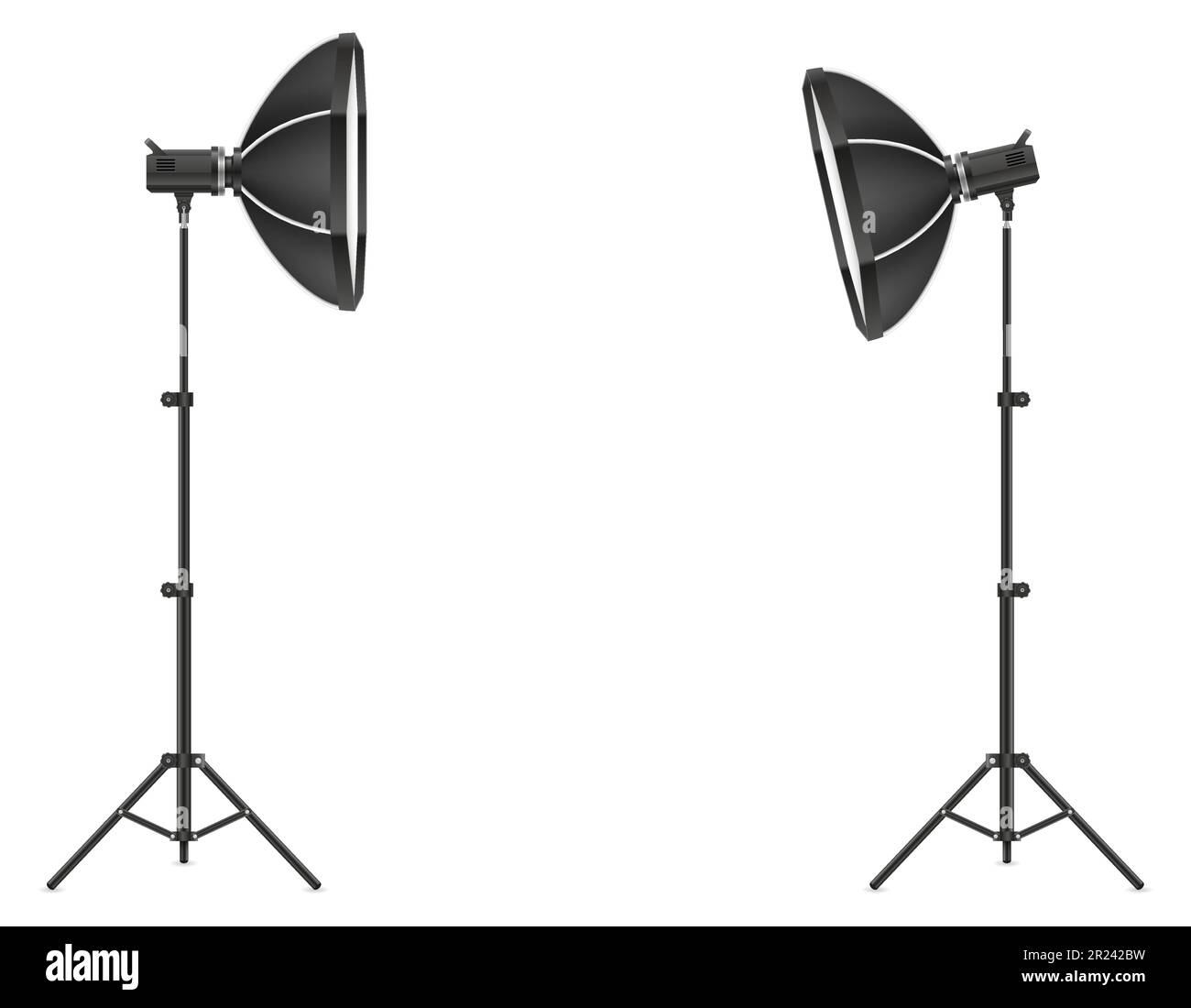 softbox with flash on tripod for a photo studio vector illustration ...