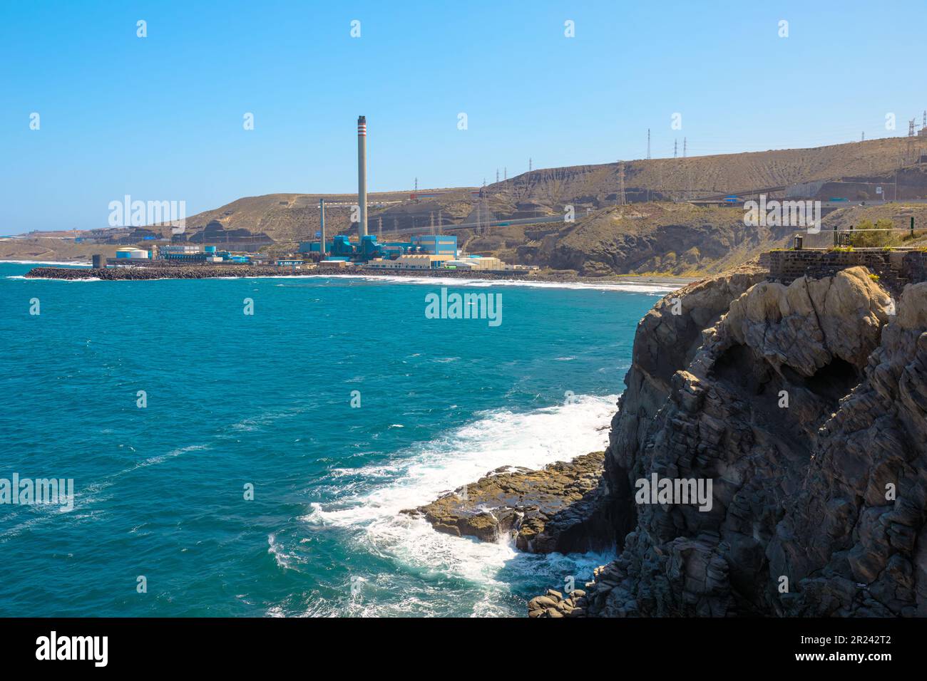 thermal power plant by the sea, used to make sea water drinkable with ...