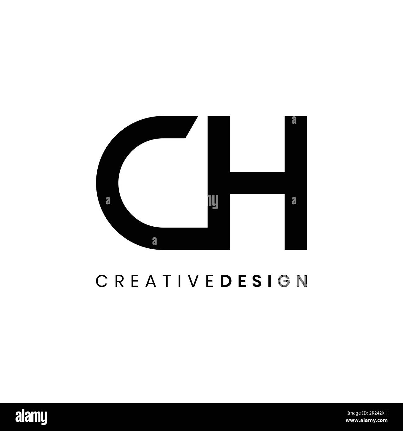 Simple monogram letter CH logo design vector illustration Stock Vector ...