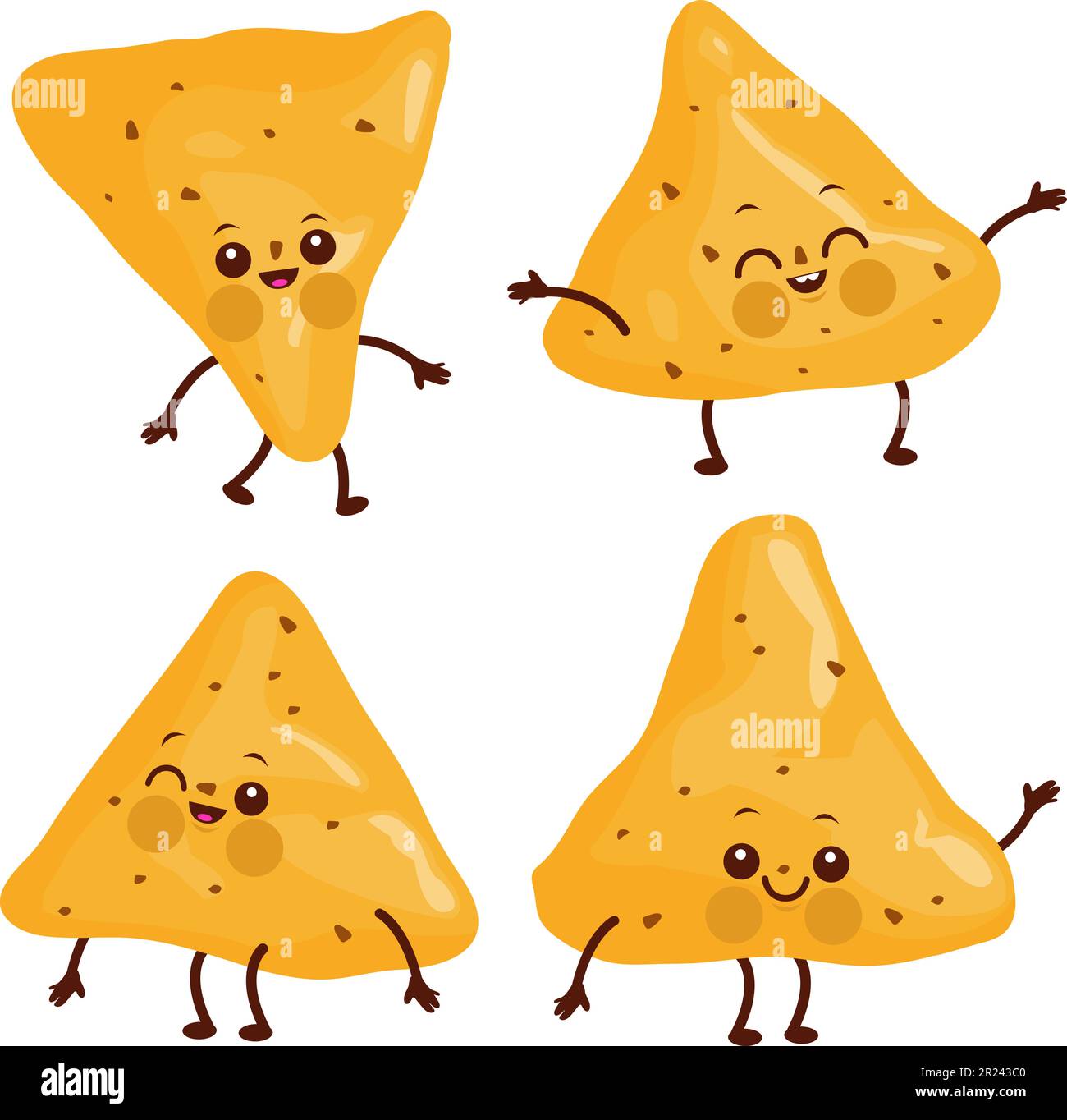 Cartoon Mexican nachos chips. Vector illustration Stock Vector Image ...