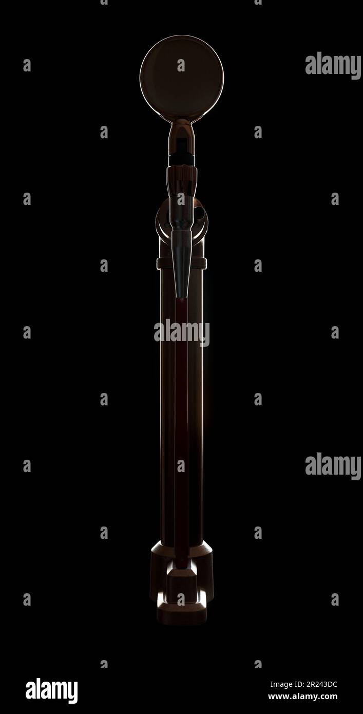 A concept steampunk themed copper draught beer tap on a dark isolated ...