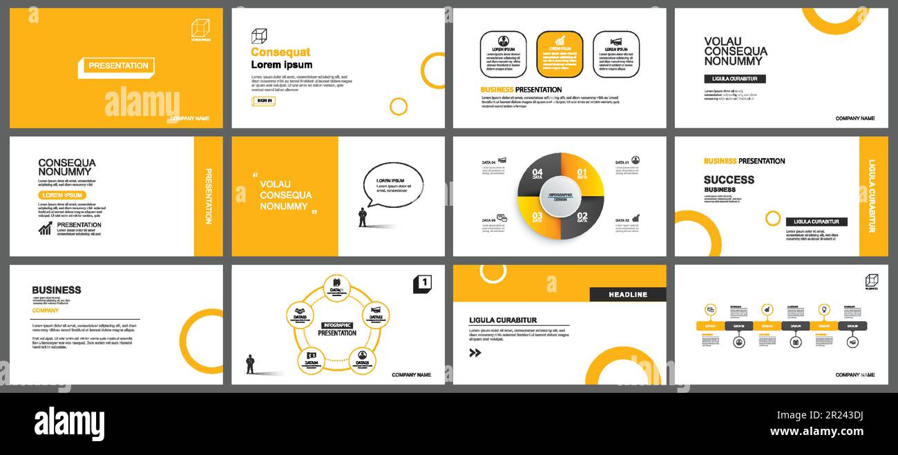 Presentation and slide layout template. Design yellow theme in ...