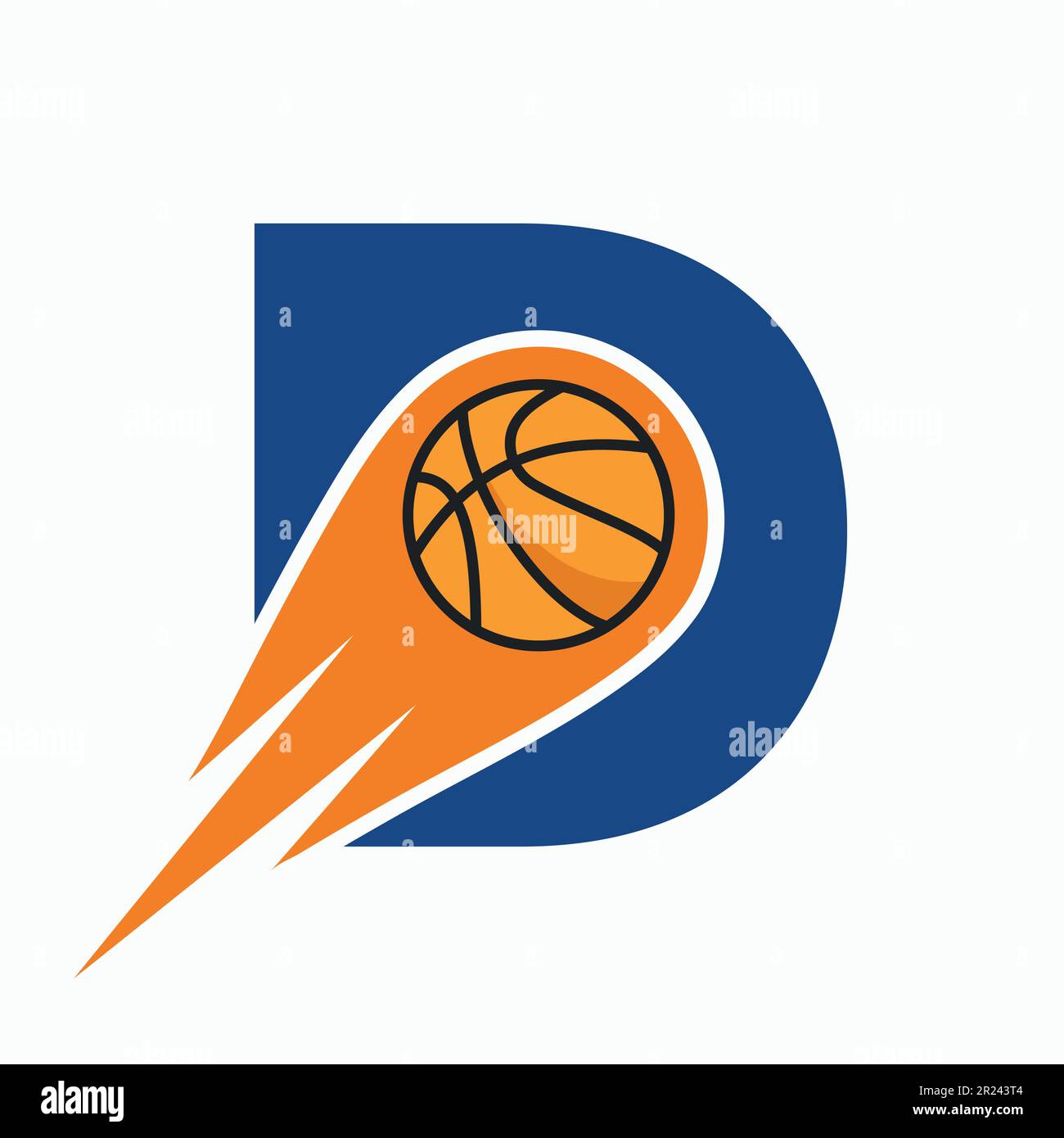 Letter D Basketball Logo Concept With Moving Basketball Icon. Basket ...