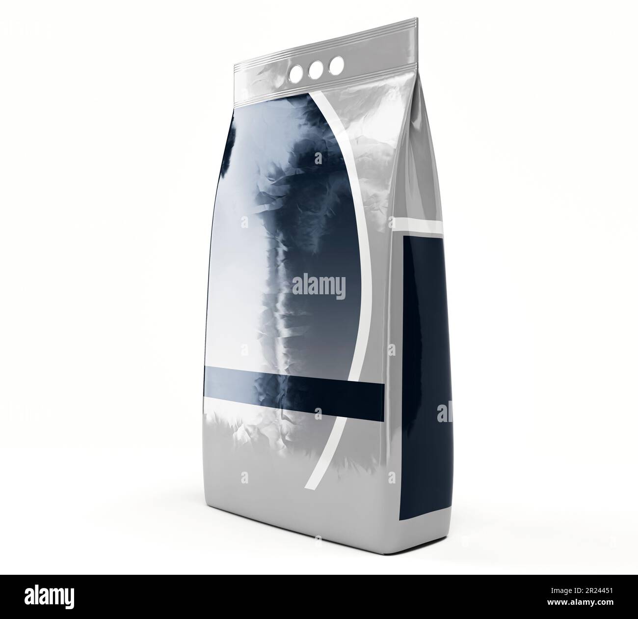 A generic foil industrial sized washing powder pack on an isolated ...