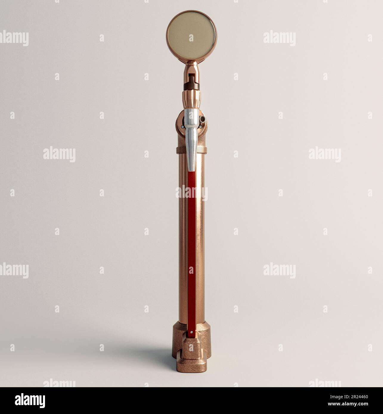 A concept steampunk themed copper draught beer tap on an isolated ...