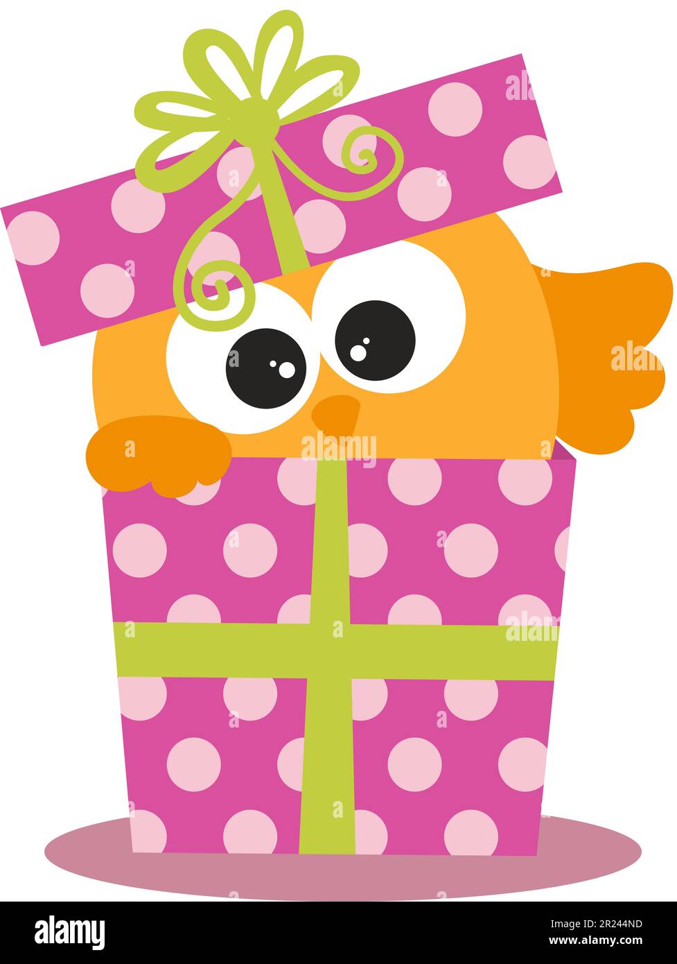 Surprise happy birthday with cute owl coming out of a gift box Stock ...