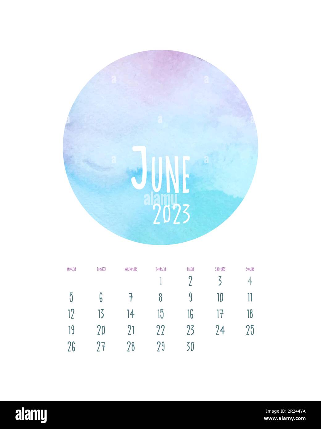 Calendar 2023 june Stock Vector Images - Alamy