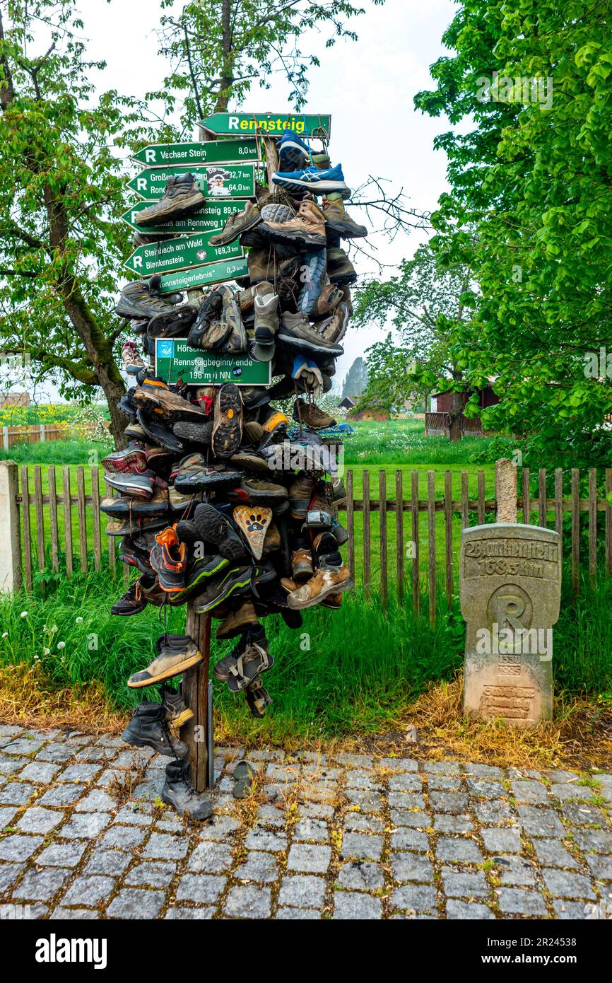 First steps along the Rennsteig between Hörschel and Blankenstein in ...