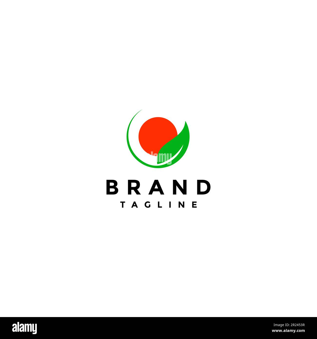 Leaf and sun icon minimalistic logo design. Represents the beauty and ...