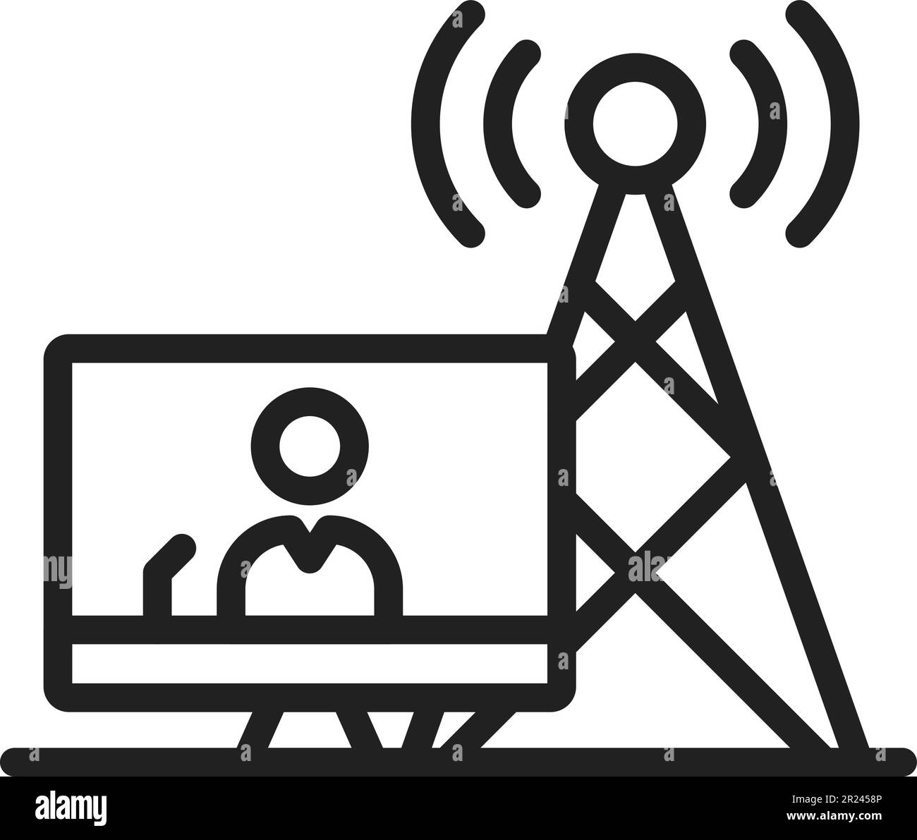 Broadcast icon vector image. Suitable for mobile application web application and print media ...