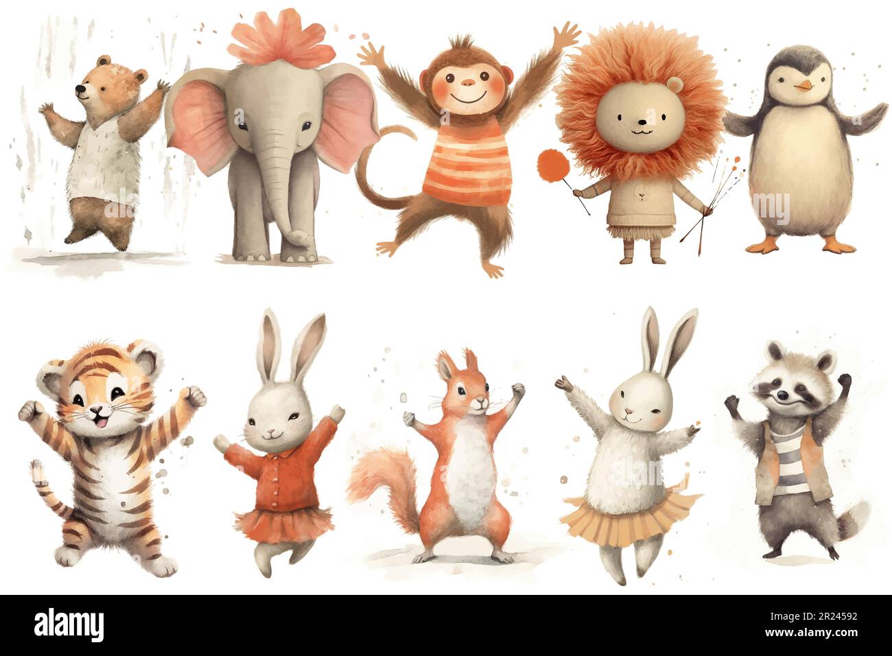 Happy cartoon elephant jumping smiling hi-res stock photography and ...