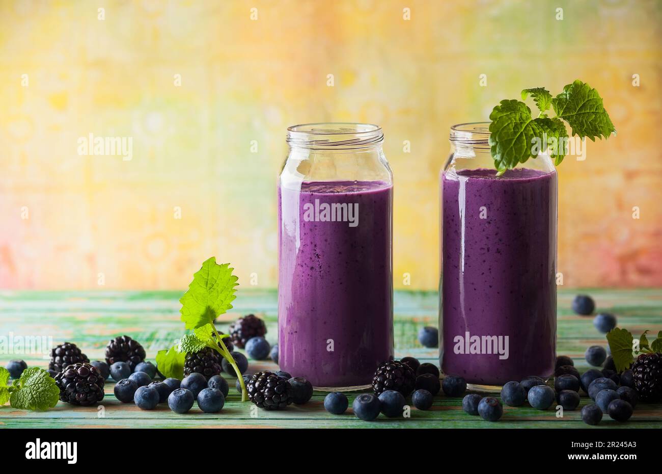 Blueberry juice in glass bottles hi-res stock photography and images ...