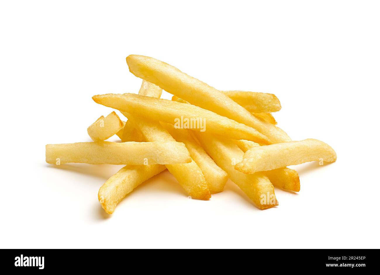 Small heap of french fries with shadow over white background Stock ...
