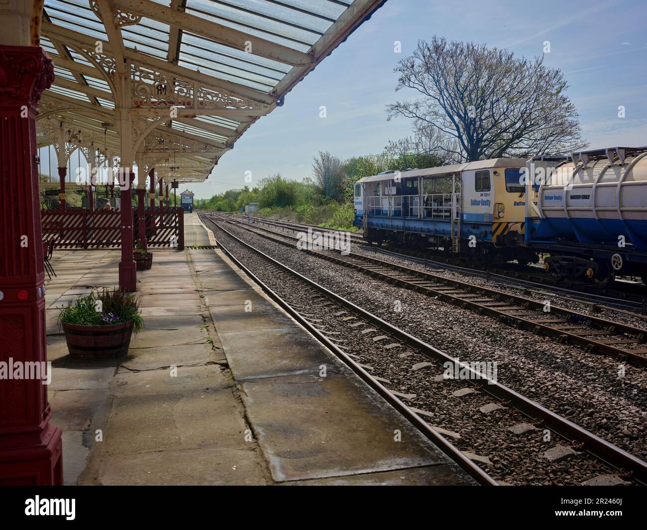 Maintenance carriages at Hellifield Railway Station Stock Photo - Alamy