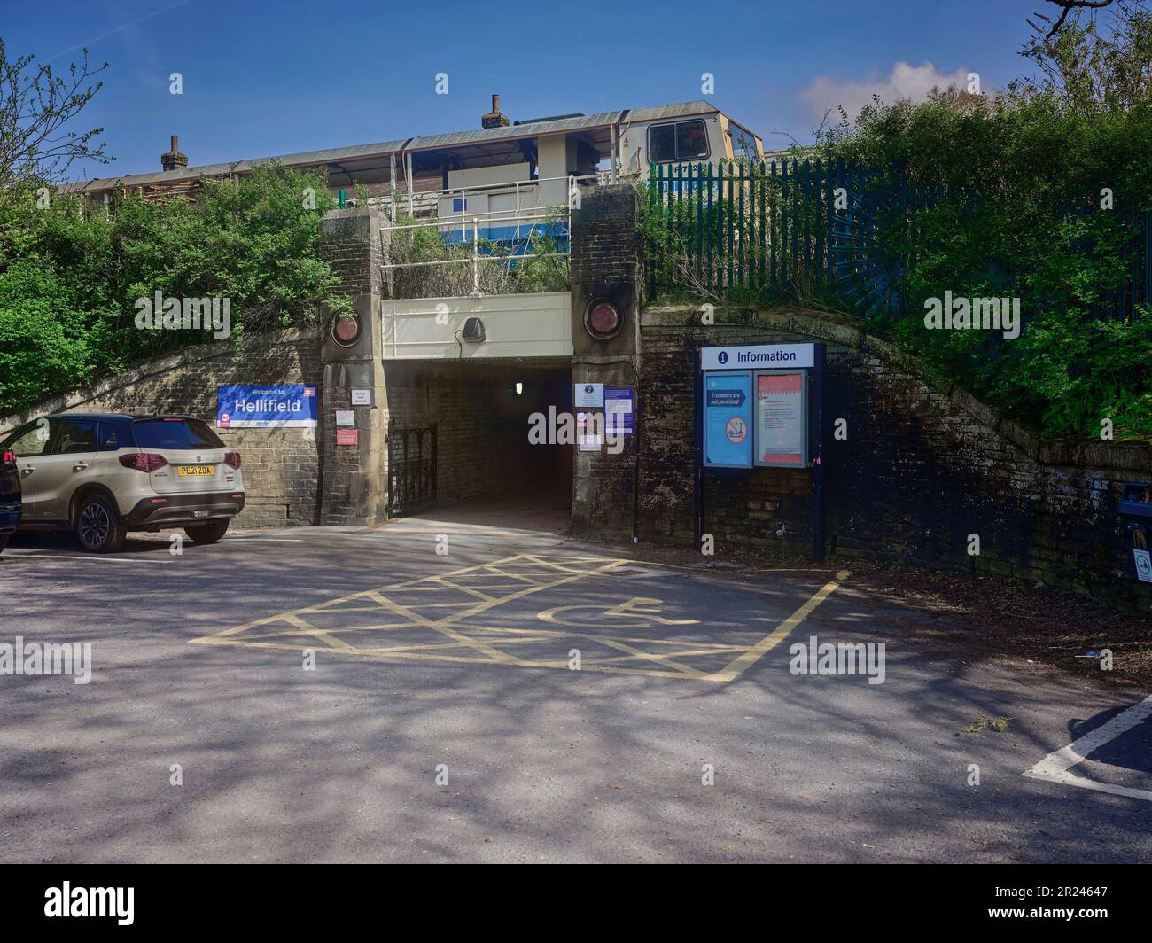 Entrance of the underpass to the platforms at Hellifield Railway ...