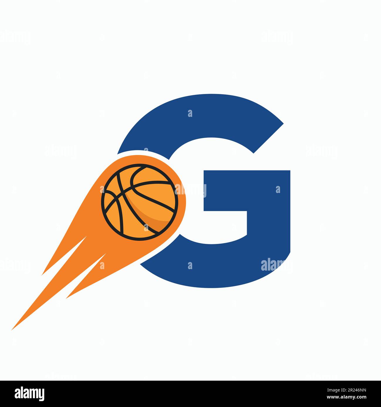 Letter G Basketball Logo Concept With Moving Basketball Icon. Basket ...