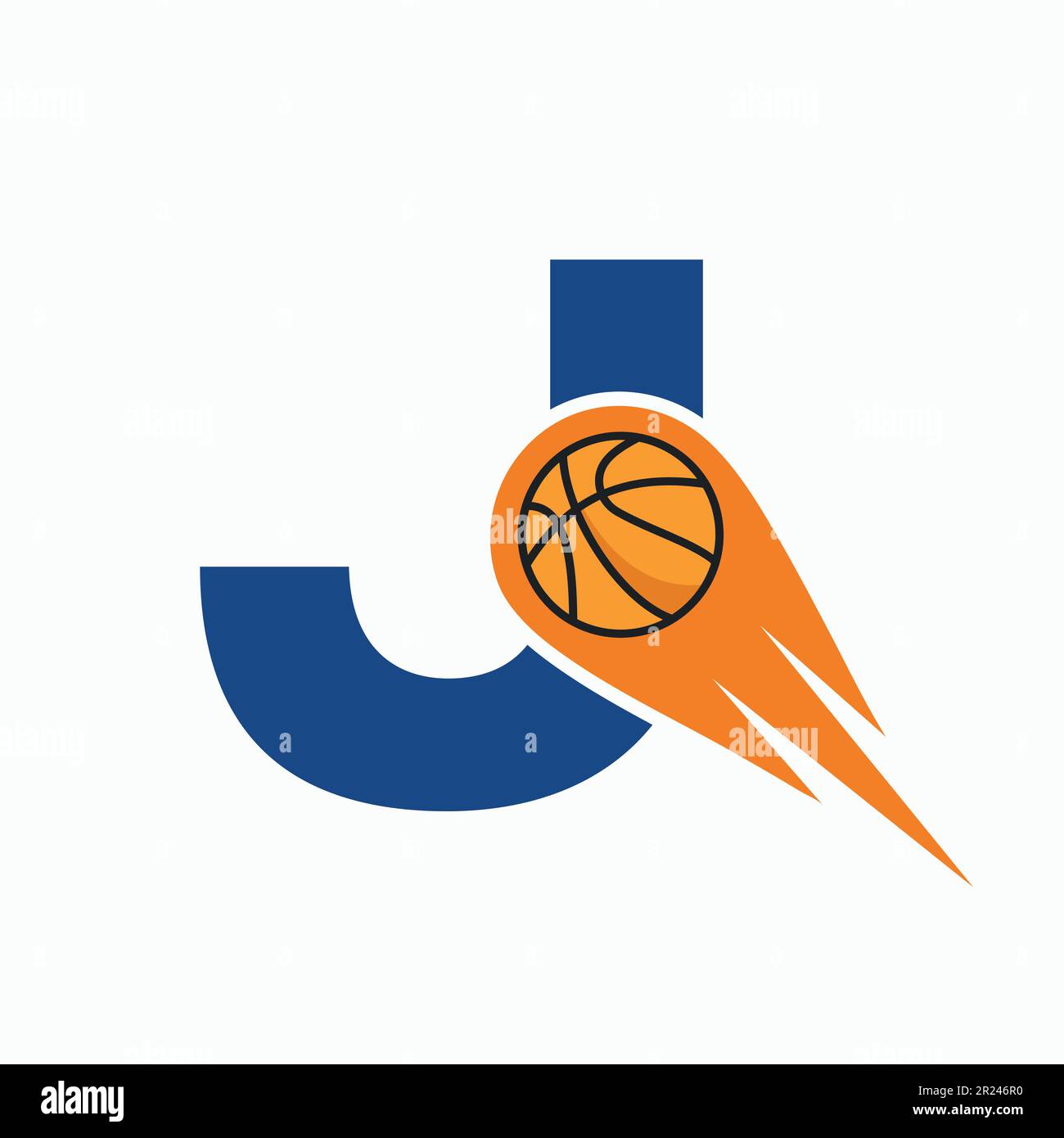 Letter J Basketball Logo Concept With Moving Basketball Icon. Basket ...