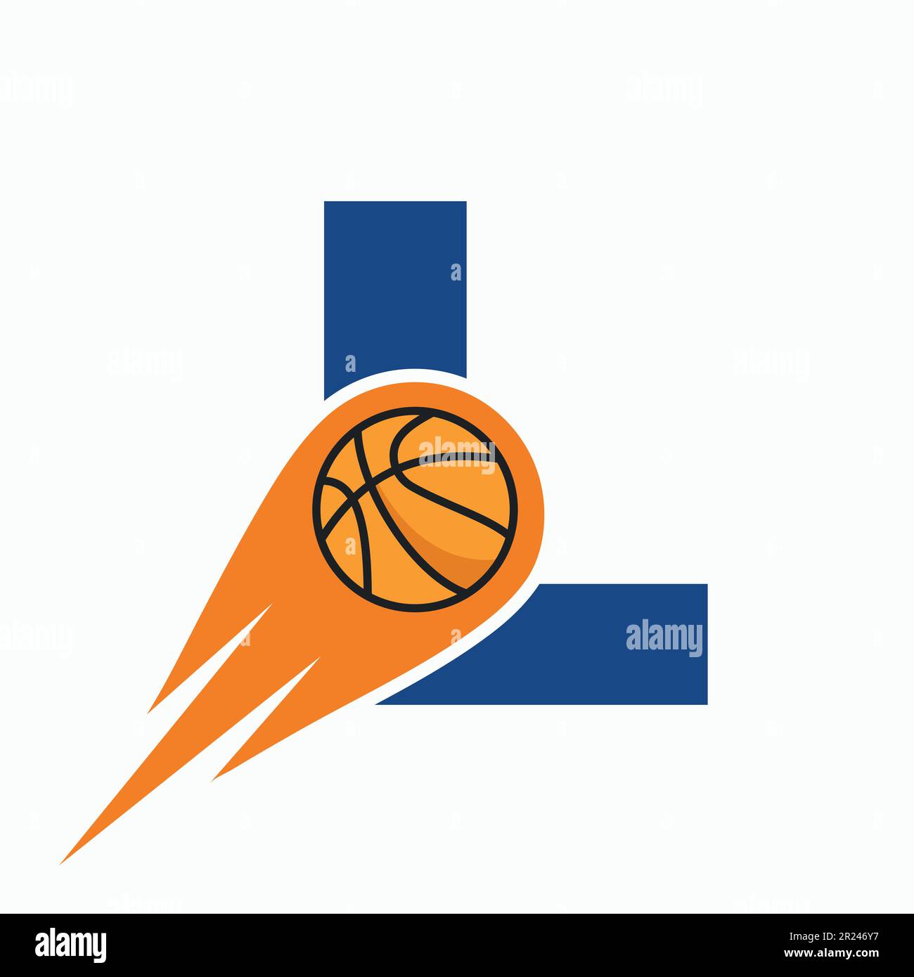 Letter L Basketball Logo Concept With Moving Basketball Icon. Basket ...
