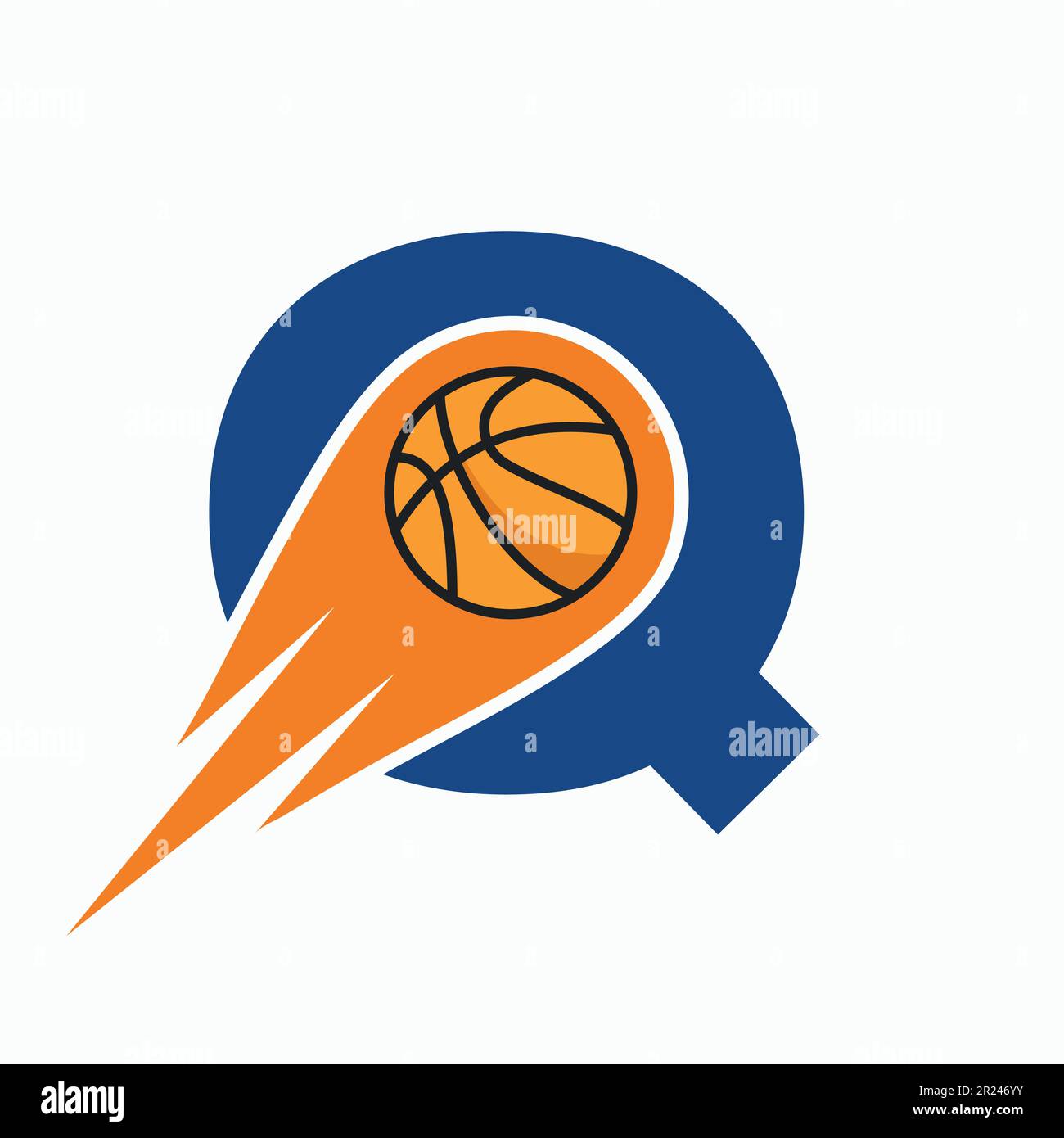 Letter Q Basketball Logo Concept With Moving Basketball Icon. Basket ...