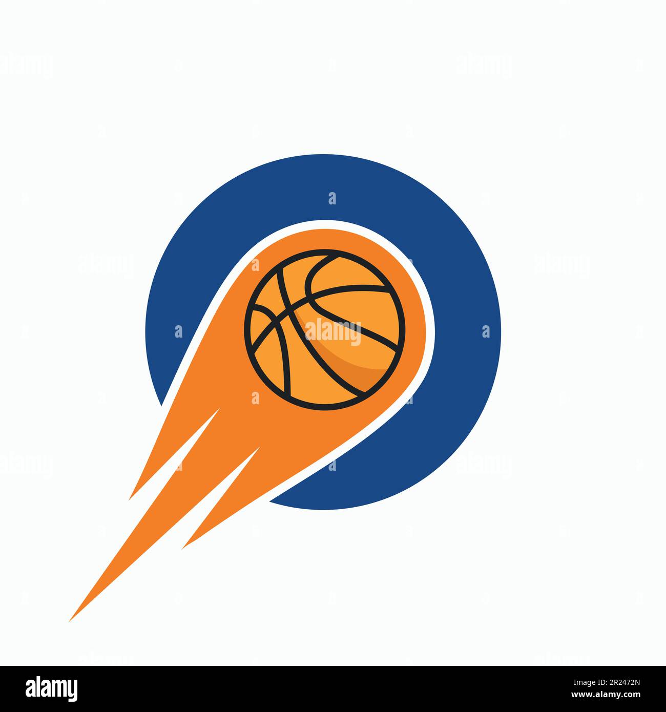 Letter O Basketball Logo Concept With Moving Basketball Icon. Basket ...