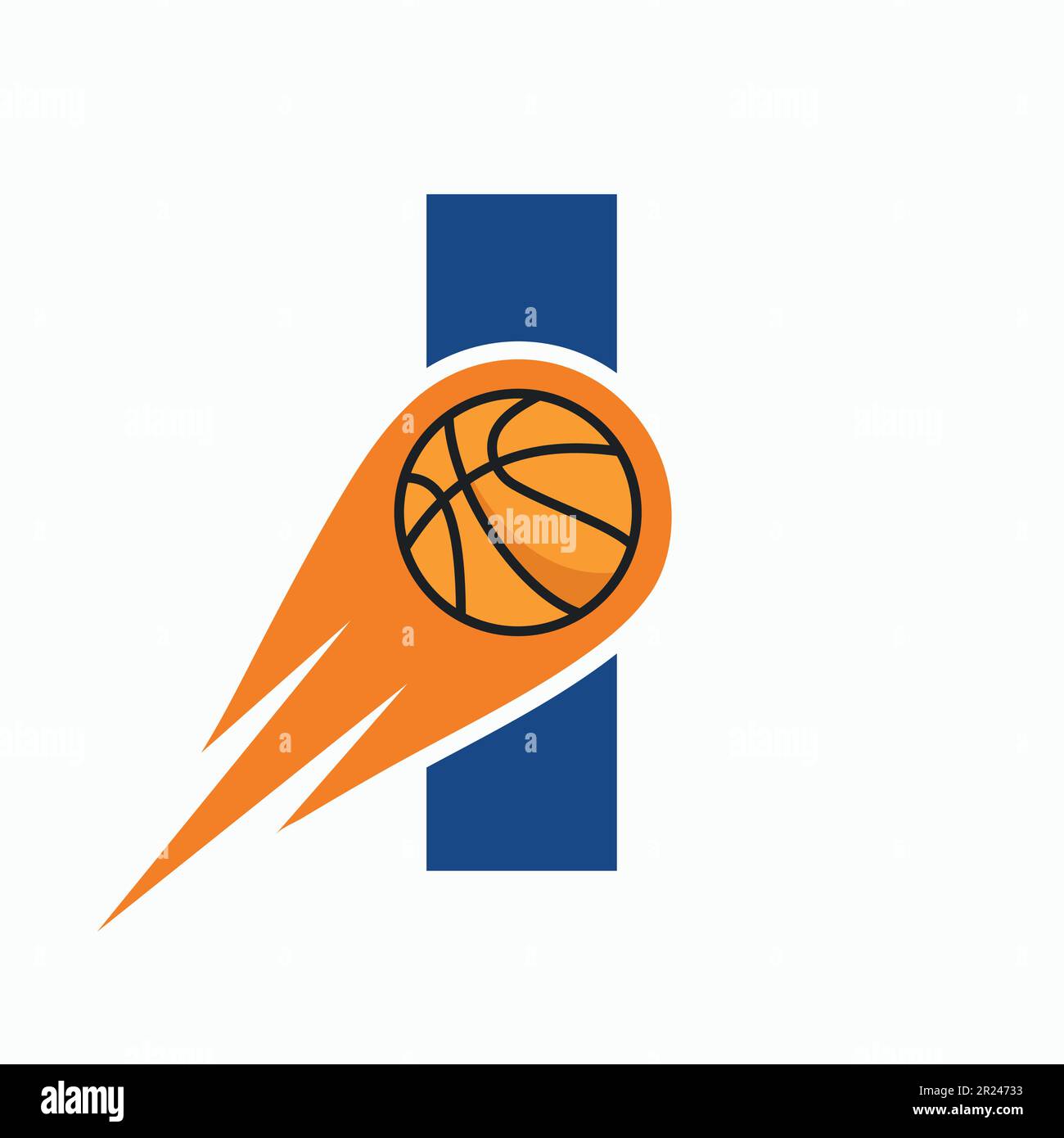 Letter I Basketball Logo Concept With Moving Basketball Icon. Basket ...