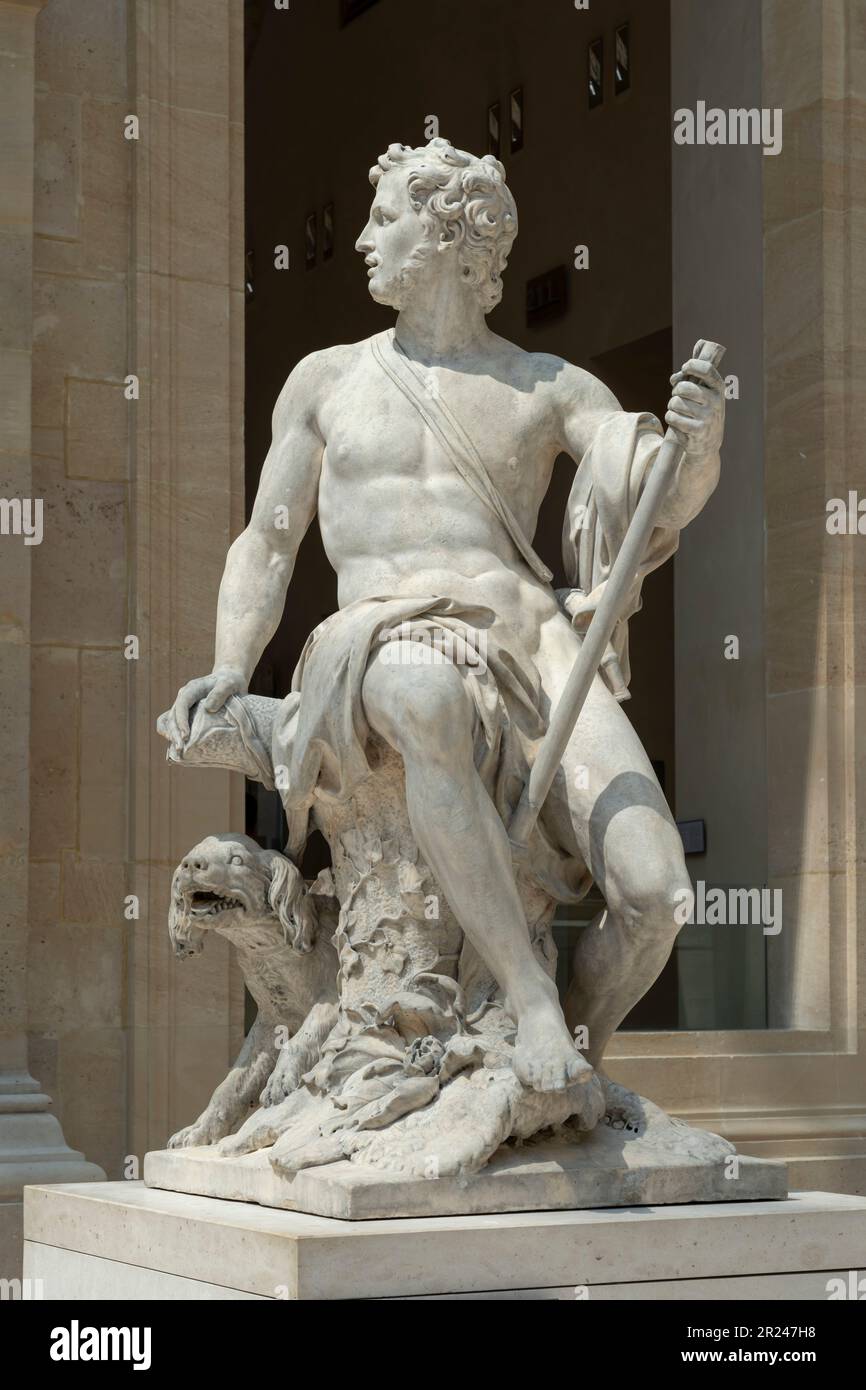 Paris, France - 05 13 2023: Louvre Museum. Sculpture Resting Hunter ...